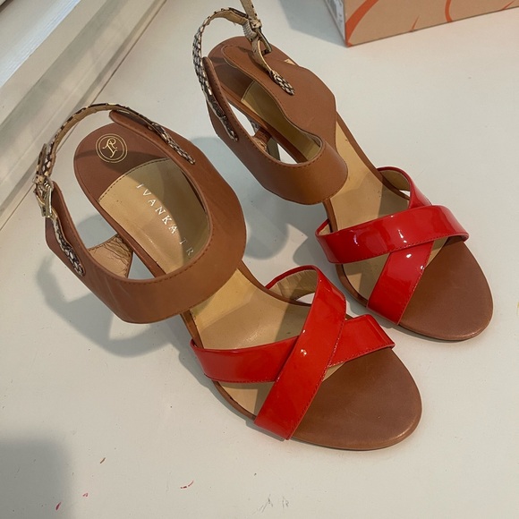 Ivanka Trump | Shoes | Ivanka Trump Red And Brown Leather Sandals ...